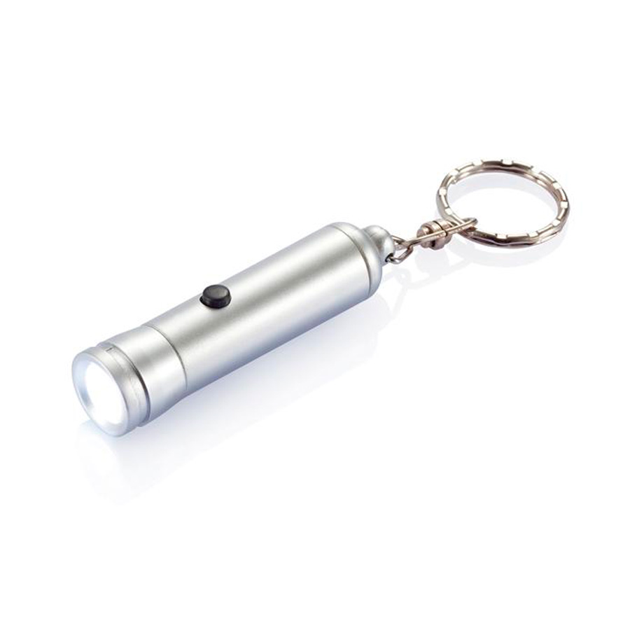 Llavero Linterna plateada LED – Asombrate